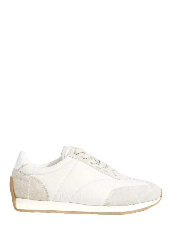TOTEME Sport Quilted Shell And Suede Sneakers - Stone
