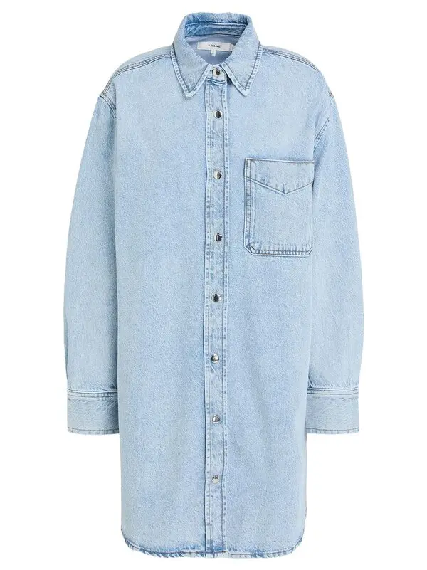 FRAME Denim Mini Shirt Dress - Light Denim
