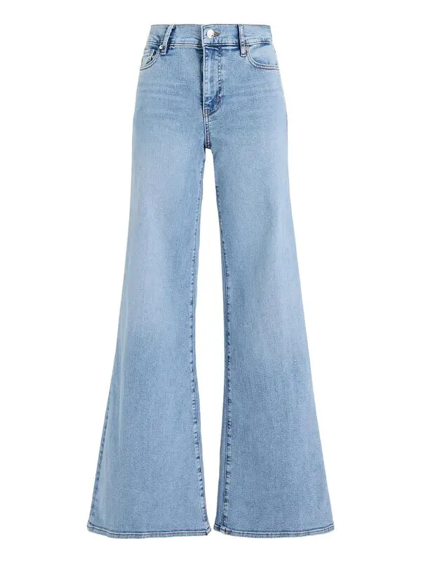 FRAME Le Palazzo High-rise Wide-leg Jeans - Light Denim