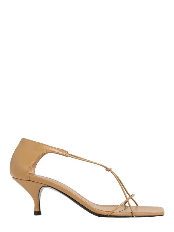 TOTEME The Knot Leather Sandals - Sand