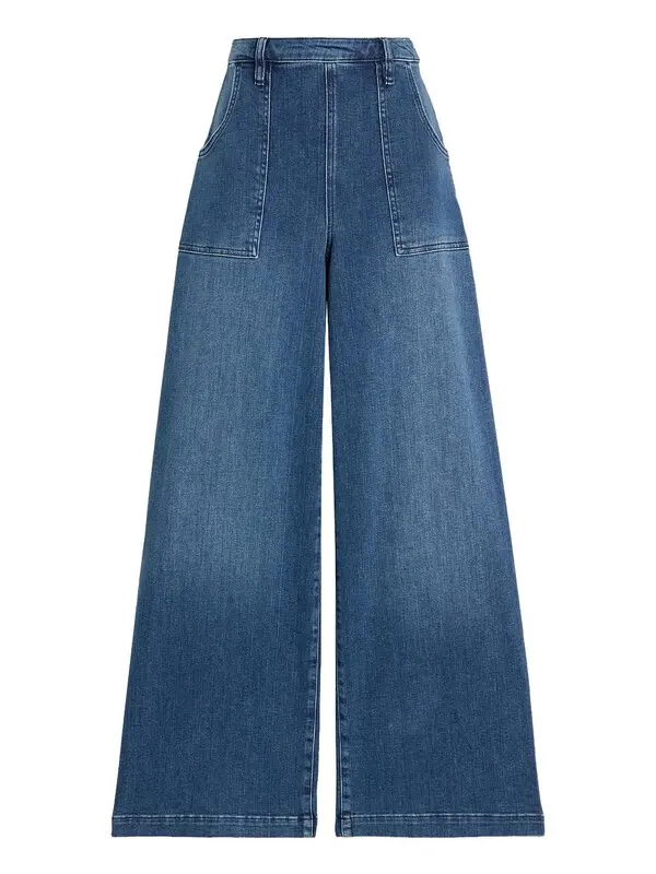 FRAME Francoise High-rise Wide-leg Jeans - Mid Denim