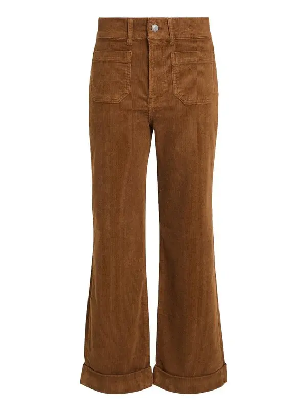 FRAME Stretch-cotton Corduroy Wide-leg Pants - Brown