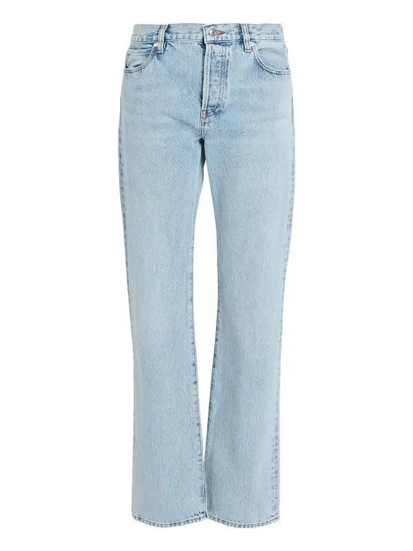FRAME The Staple Mid-rise Straight-leg Jeans - Light Denim