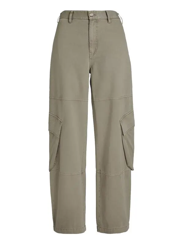 FRAME High-rise Barrel-leg Jeans - Sage Green