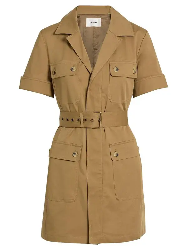 FRAME The Utility Belted Mini Dress - Army Green