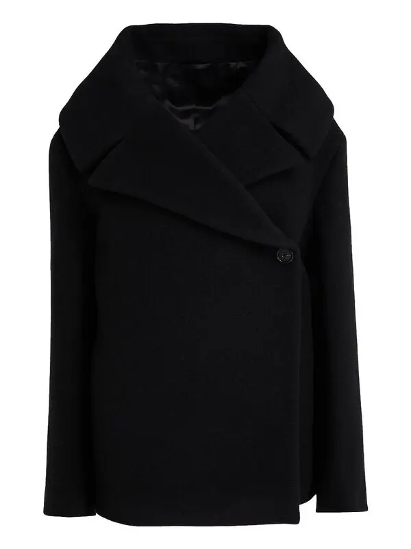 TOTEME Double-breasted Wool-blend Felt Jacket - Black