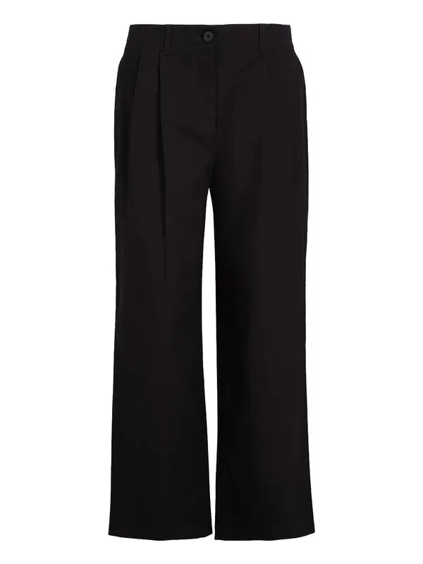 TOTEME Cotton-twill Straight-leg Pants - Black