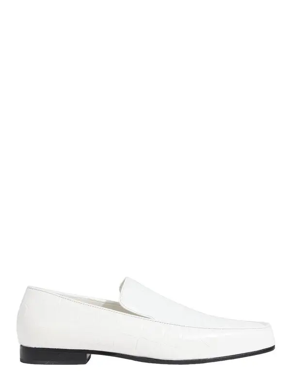 TOTEME Croc-effect Leather Loafers - White