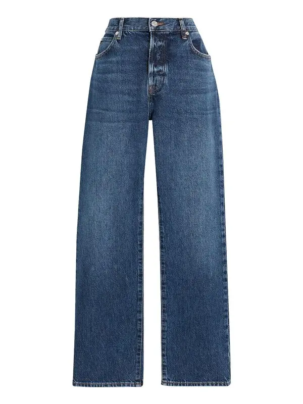 FRAME The Staple High-rise Straight-leg Jeans - Mid Denim