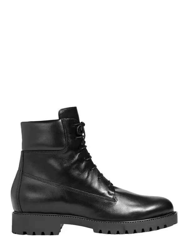 TOTEME The Huskey Leather Combat Boots - Black