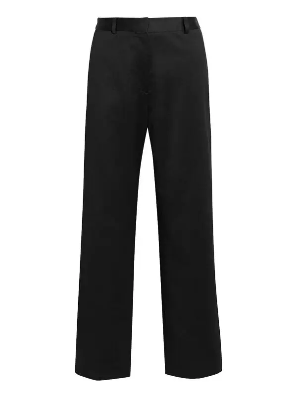 TOTEME Cotton And Linen-blend Twill Pants - Black