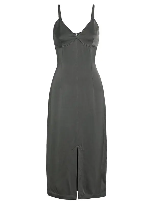 TOTEME Satin-crepe Midi Dress - Dark Gray