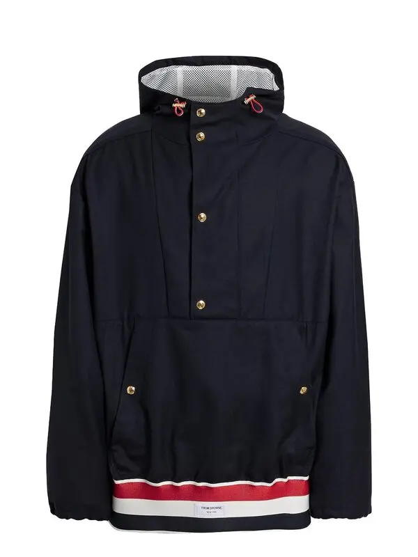 Thom Browne Striped Wool-jersey Hoodie - Navy