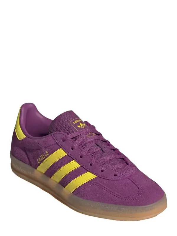 Adidas Gazelle Indoor Shoes - Rich Mauve / Bright Yellow / Gum
