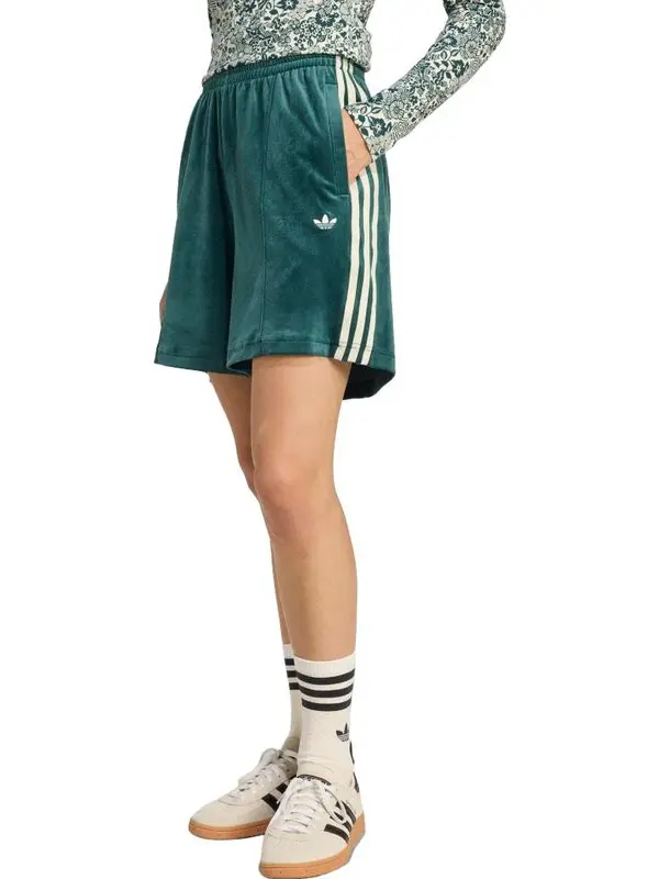 Adidas X Liberty London Debossed Velvet Shorts - Aurora Ivy