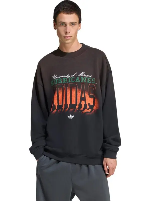 Adidas Miami Hurricanes Originals Crew Neck Sweatshirt - Black