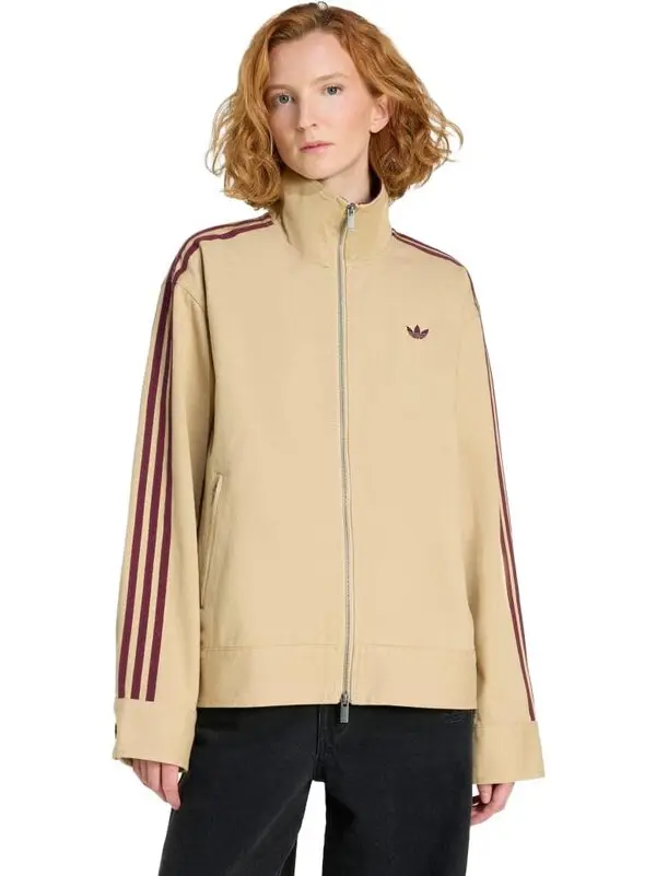 Adidas Athl Dept Twill Firebird Track Jacket - Linen Khaki