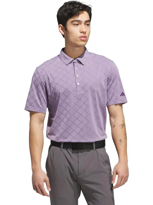 Adidas Ultimate365 Hounds Jacquard Polo Shirt - Powder Plum / Aurora Plum