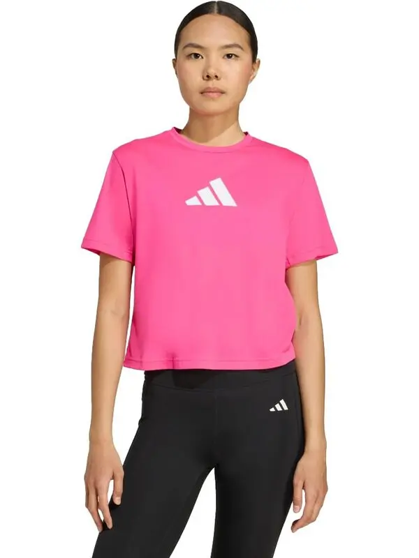 Adidas Train Essentials Big Logo Performance Training Tee - Shock Pink