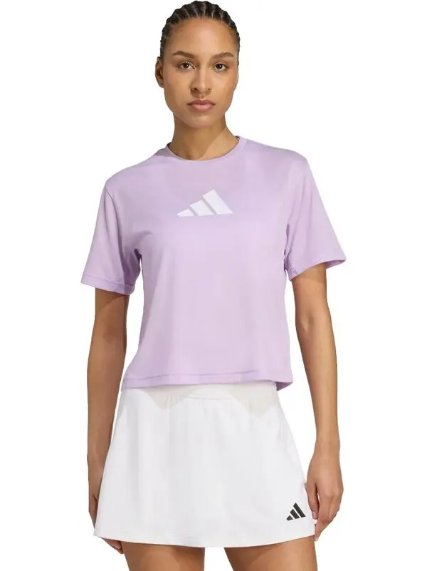 Adidas Train Essentials Big Logo Performance Training Tee - Powder Plum