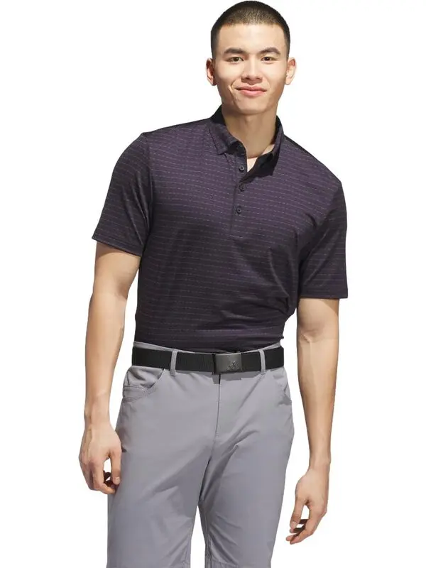 Adidas Ultimate365 Dash Stripe Polo Shirt - Black / Aurora Plum