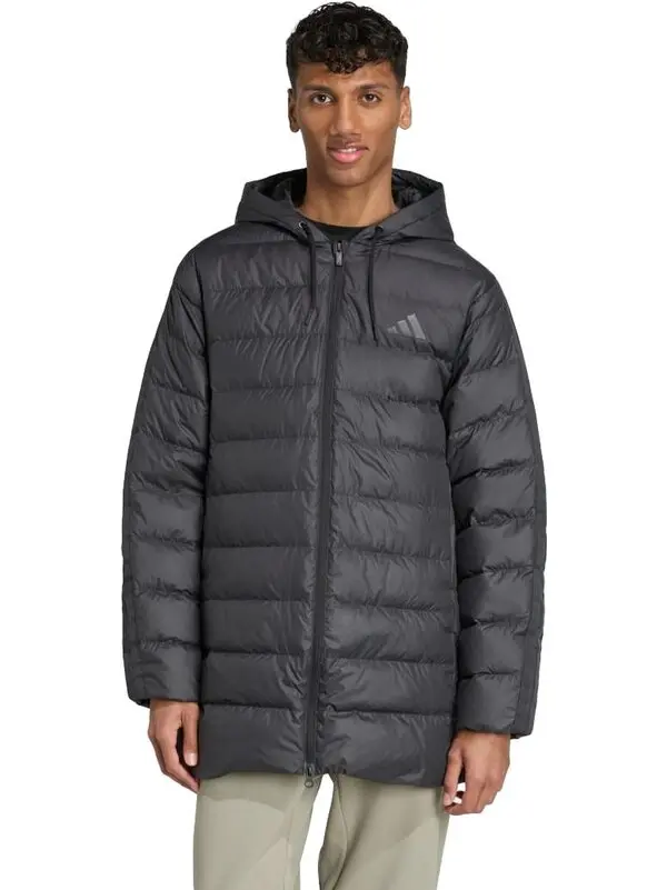 Adidas Essentials Climawarm 3-stripes Light Down Hooded Parka - Black