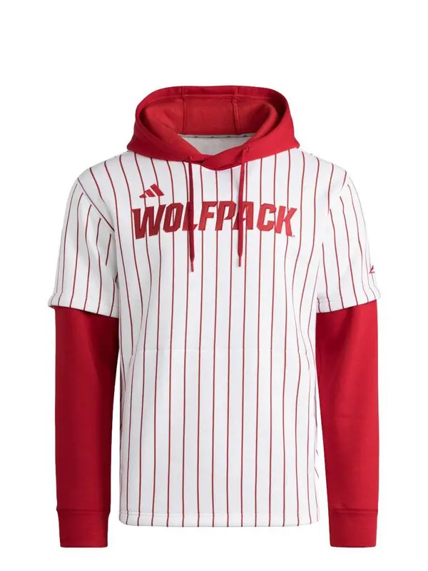Adidas Nc State Wolfpack Baseball Hooded Jersey - White / Team Power Red