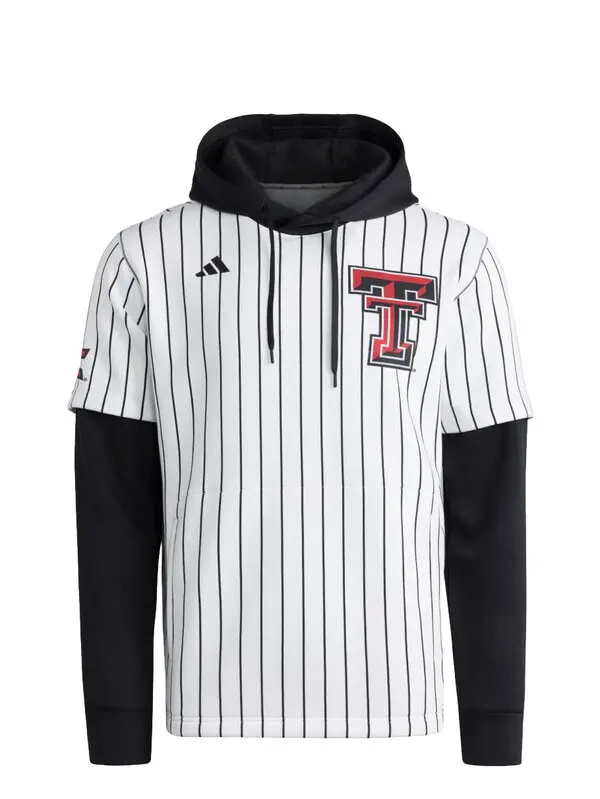 Adidas Texas Tech Red Raiders Baseball Hooded Jersey - White / Black