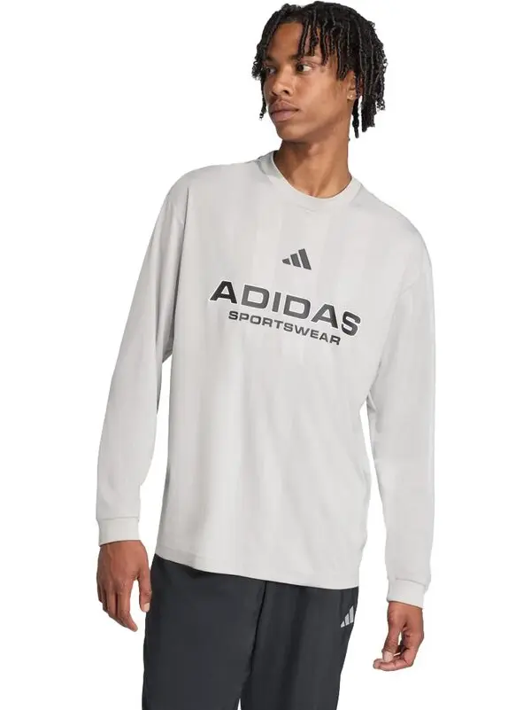 Adidas Long Sleeve Jacquard Jersey - Metal Grey