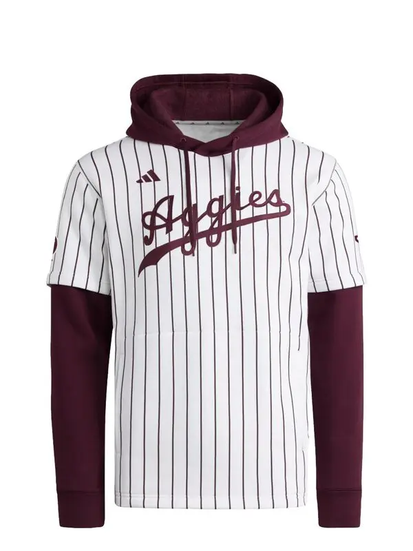 Adidas Texas A&m Aggies Baseball Jersey Hoodie - White / Team Maroon