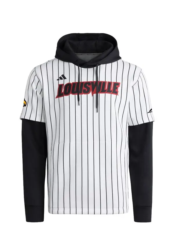 Adidas Louisville Cardinals Baseball Hooded Jersey - White / Black