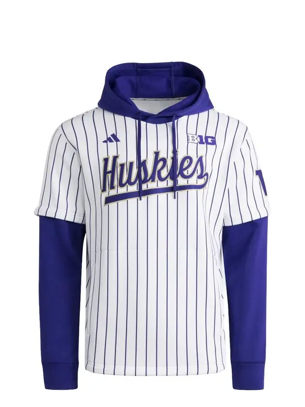 Adidas Washington Huskies Hooded Jersey - White / Team College Purple