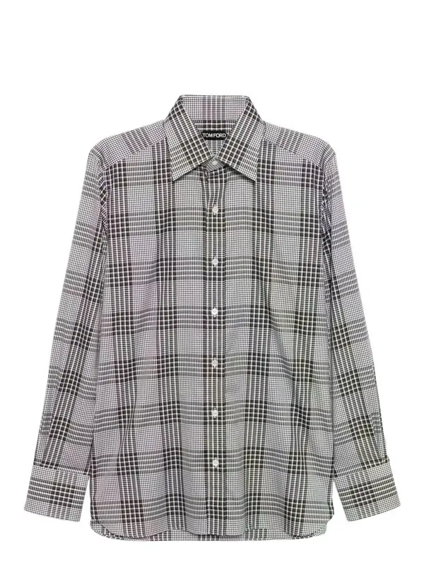 TOM FORD Plaid Cotton Shirt - Brown