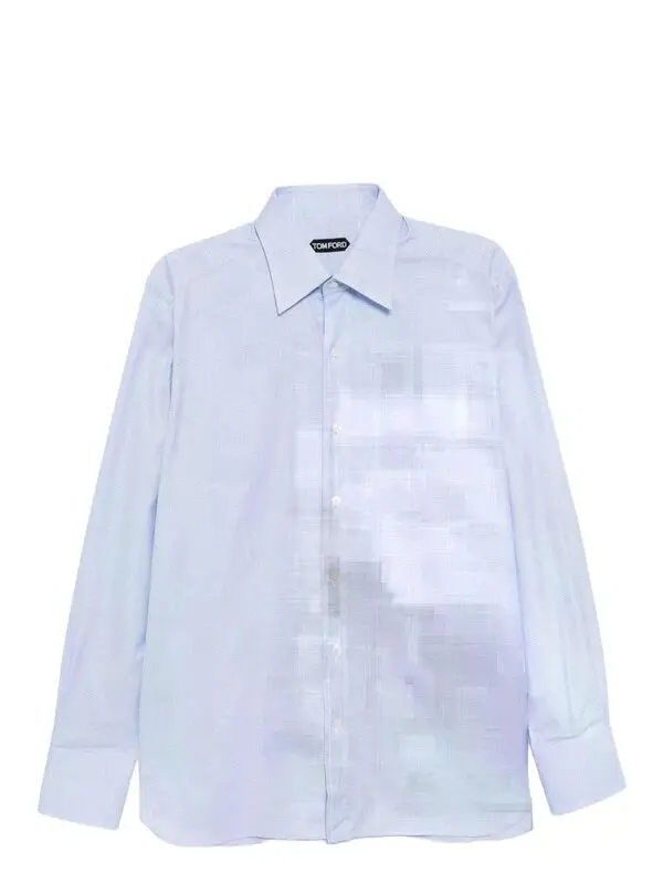 TOM FORD Plaid Cotton Shirt - Blue