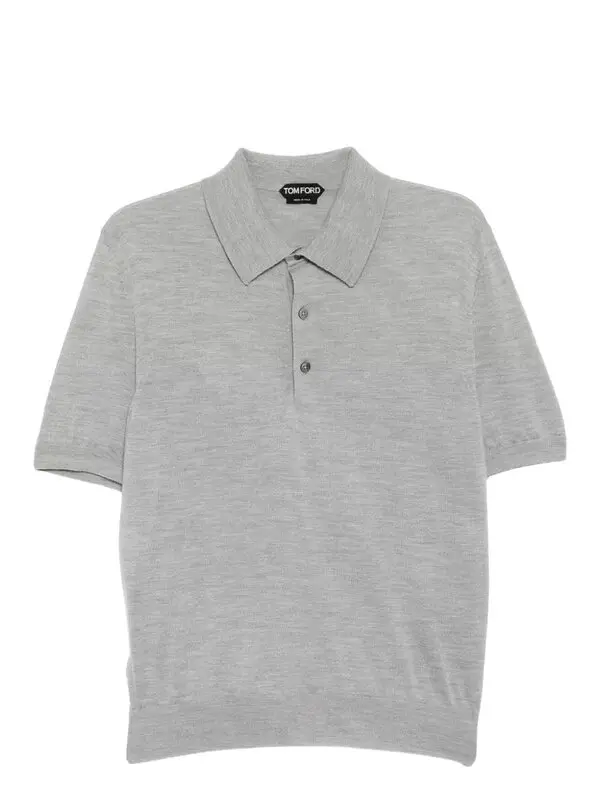 TOM FORD Mélange-effect Polo Shirt - Grey
