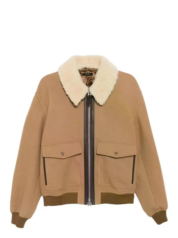 TOM FORD Wool Jacket With Detachable Collar - Brown