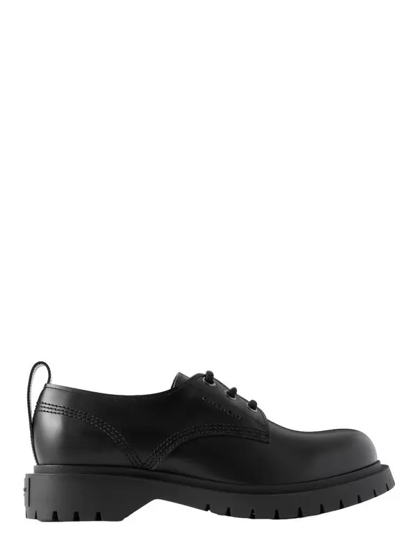 Givenchy Logo-detailed Leather Derby Shoes - Black