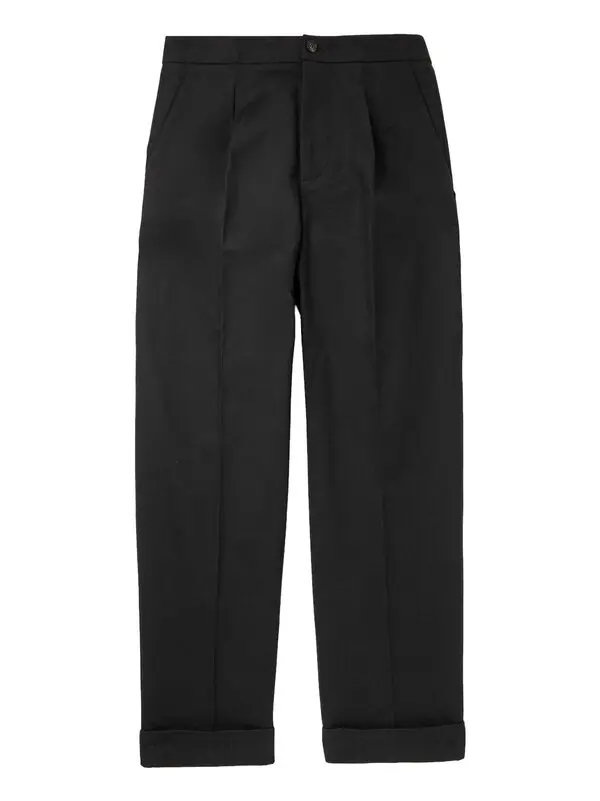 UMIT BENAN Carpenter Straight-leg Cotton-blend Trousers - Black