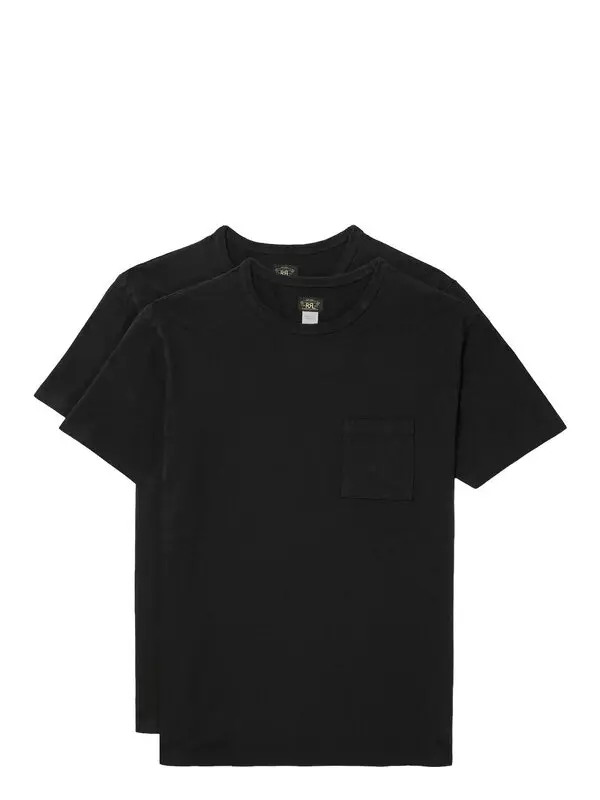 Ralph Lauren Two-pack Garment-dyed Cotton-jersey T-shirts - Black