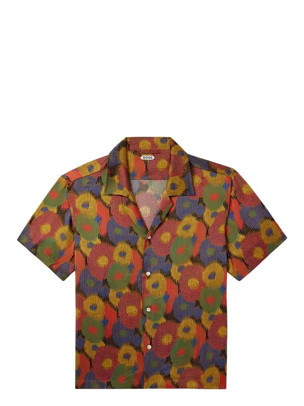 BODE Fruit Pit Camp-collar Printed Silk-seersucker Shirt - Multi
