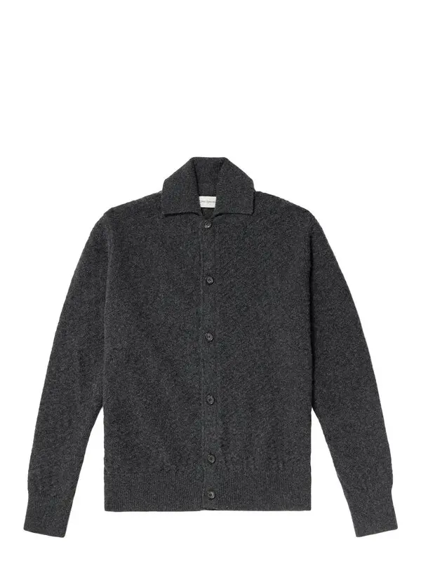 Oliver Spencer Jarvis Jacquard-knit Merino Wool Cardigan - Gray