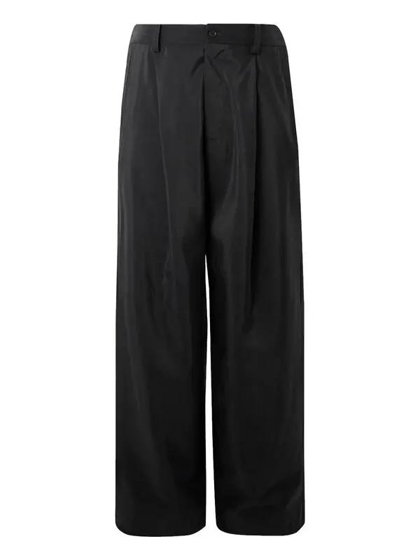SSSTEIN Wide-leg Silk-blend Trousers - Black