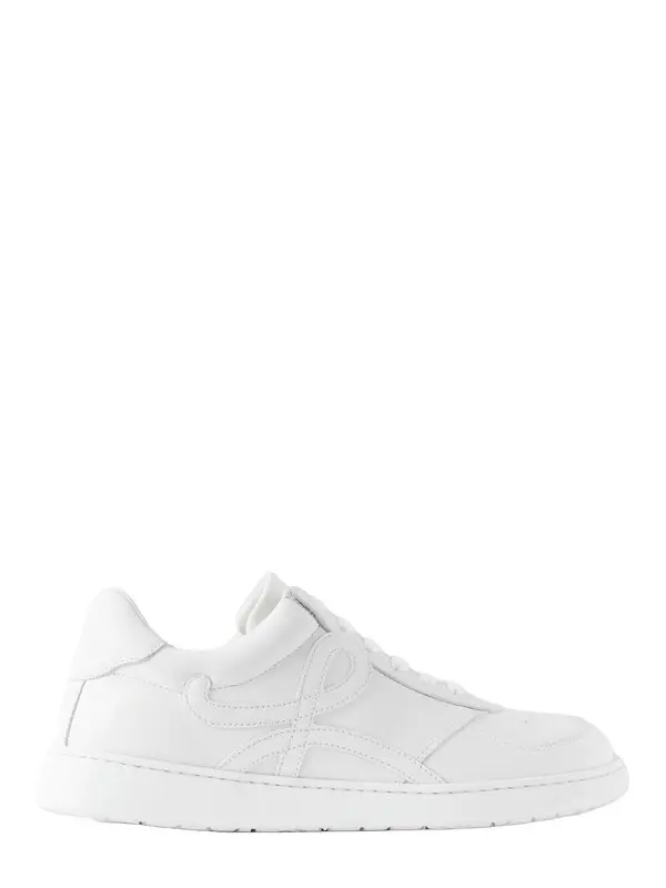 Loewe Jambo Logo-appliquéd Leather Sneakers - White