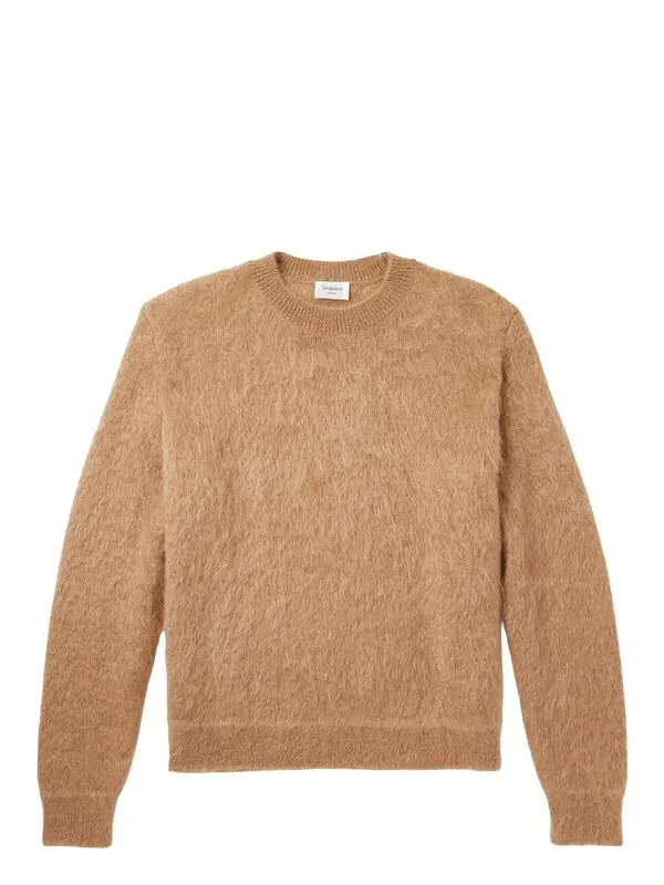 Saint Laurent Slim-fit Mohair-blend Sweater - Brown