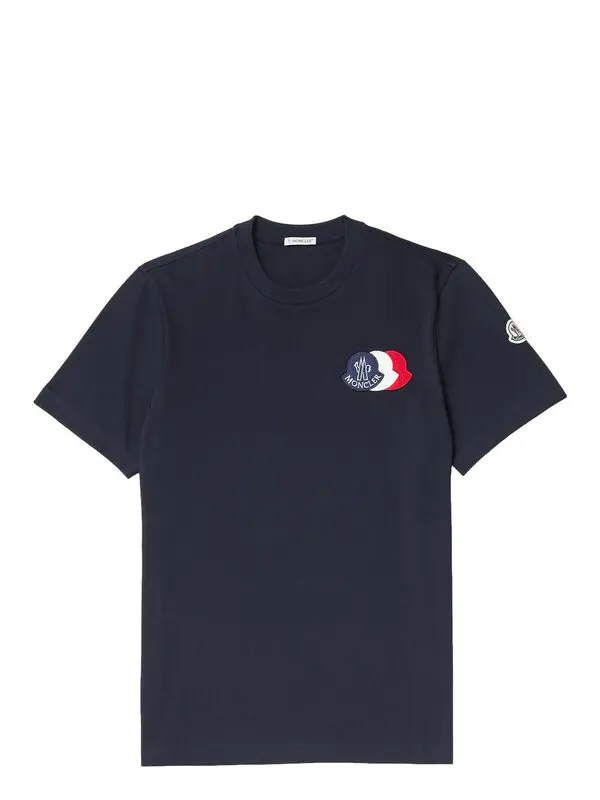 Moncler Logo-appliquéd Cotton-jersey T-shirt - Blue