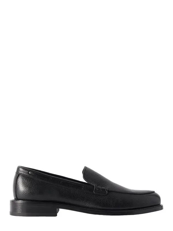 Mr P. Scott Full-grain Deerskin Loafers - Black