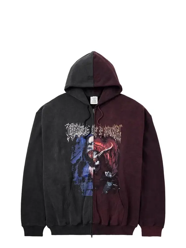 Vetements Cradle Of Filth Panelled Zip-up Hoodie - Red