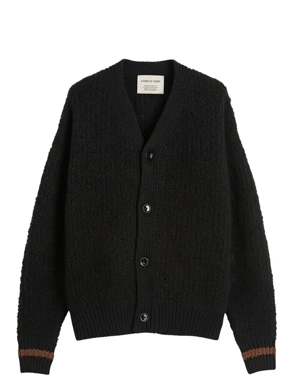 A KIND OF GUISE Khuder Knit Cardigan - Black Boucle
