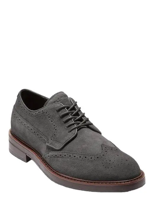 Cole Haan Judson Grand Wingtip Derby - Raven Suede Dark Natural