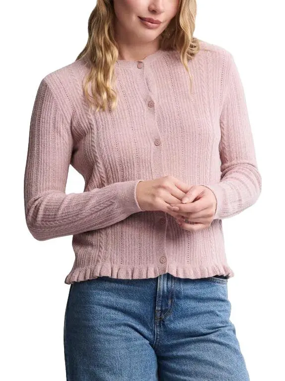 Barefoot Dreams Cozychic Lite® Cable Knit Cardigan - Teaberry